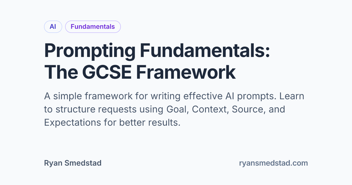 Prompting Fundamentals: The GCSE Framework | Writing